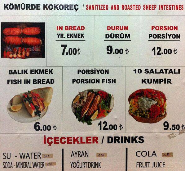 Menu at Cemre Lezzet Büfe, Istanbul