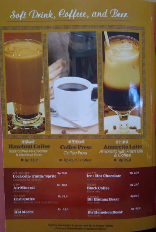 Menu at Mushroom restaurant, Bekasi Regency