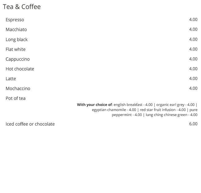 Menu at Astrolabe Brew Bar, New Zealand