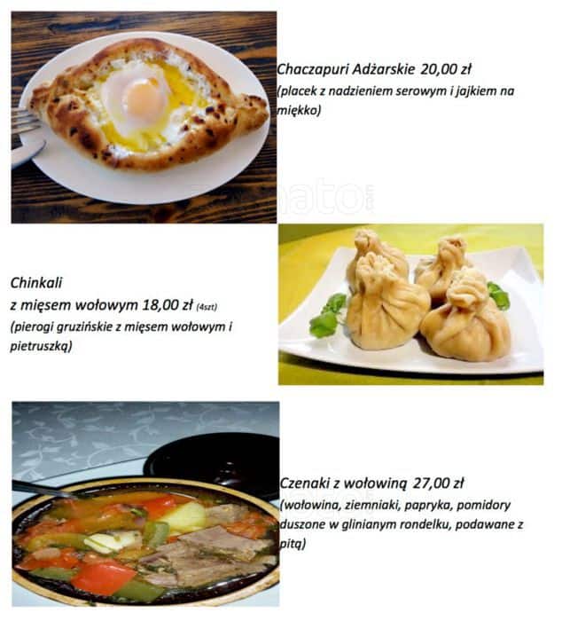 Menu at Różana 14 restaurant, Warsaw