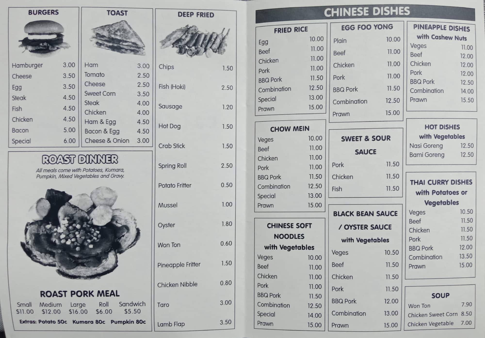 Menu at C & C Family Takeaway, Auckland