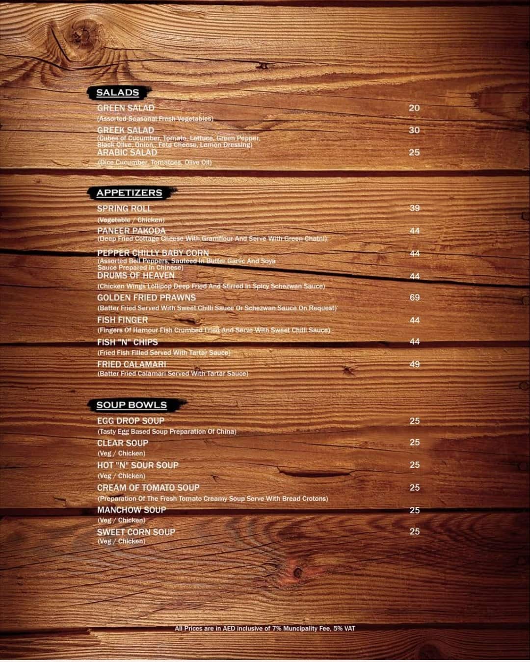 Menu of Fisherman's Hub, Al Barsha, Dubai