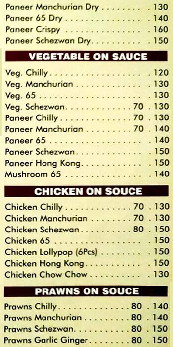 Menu at The Food House, Mumbai