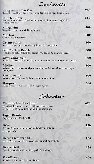 Menu at Parikrama The Revolving Restaurant, New Delhi