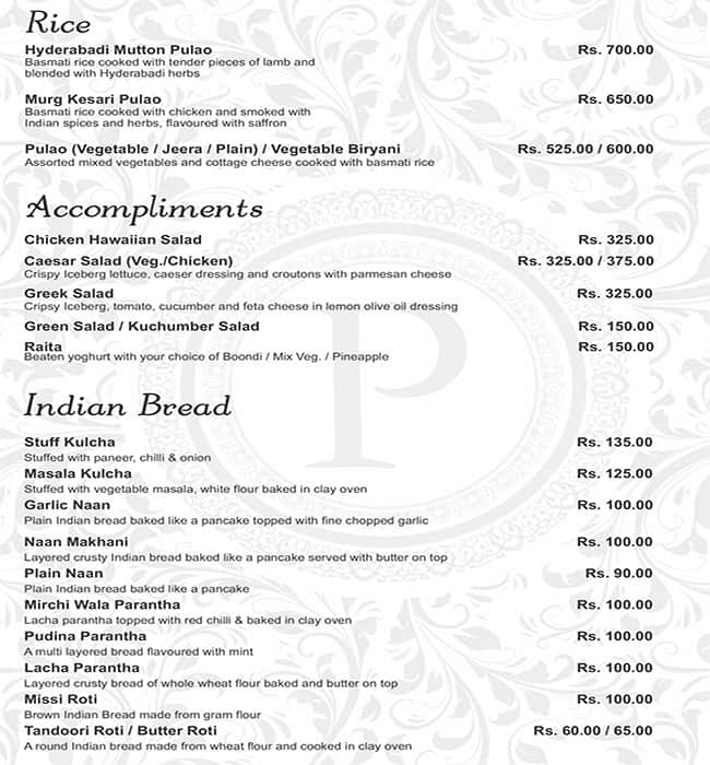 Menu at Parikrama The Revolving Restaurant, New Delhi