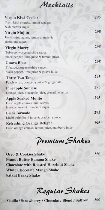 Menu at Parikrama The Revolving Restaurant, New Delhi