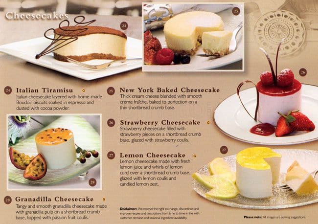 Menu at Château Gâteaux Riverside Shopping Centre restaurant, Sandton ...