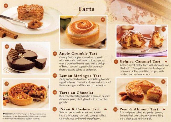 Menu at Château Gâteaux Riverside Shopping Centre restaurant, Sandton ...