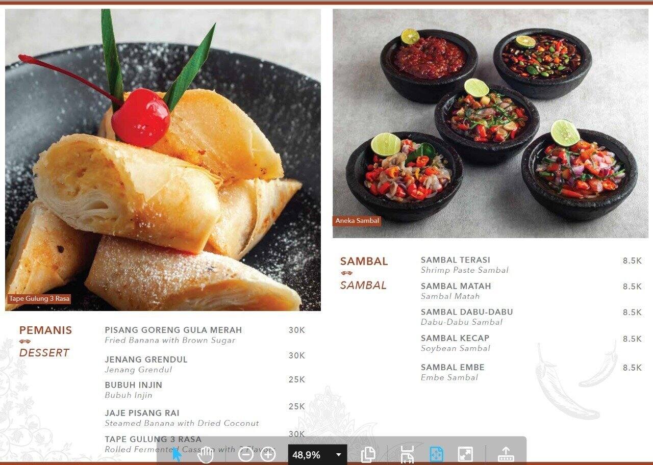 Menu at Wayang Bistro restaurant, Jakarta, Mall Kota Kasablanka Lt.3