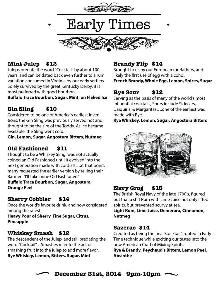 Menu at Parliament pub & bar, Dallas