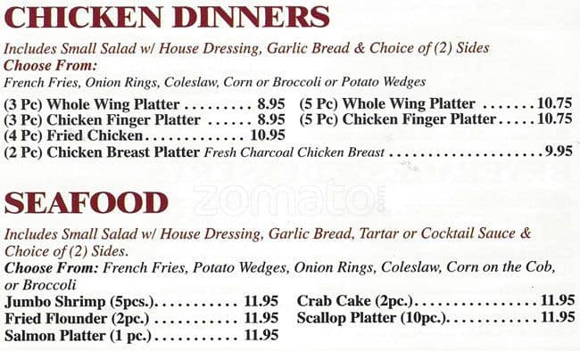 Menu at Fairmount Pizza and Grill pizzeria, Philadelphia