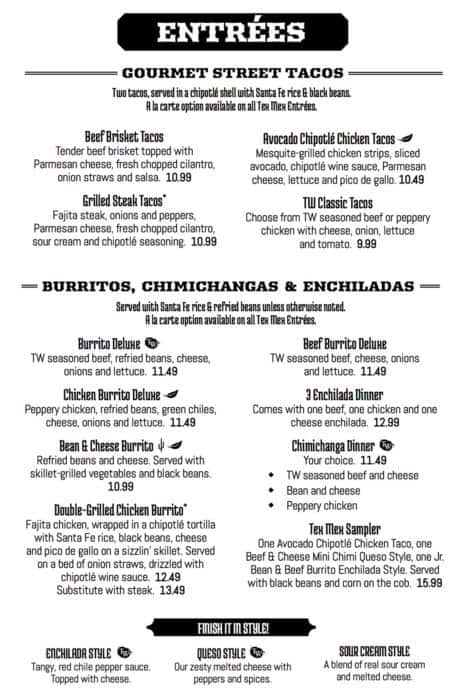 Menu at Tumbleweed pub & bar, Heath