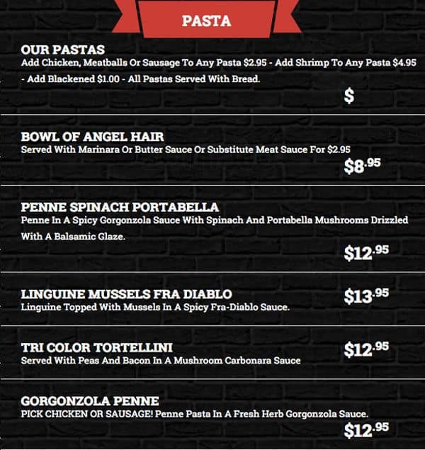Menu at Hawthorne's New York Pizza and Bar 7th Street, Charlotte, E 7th St
