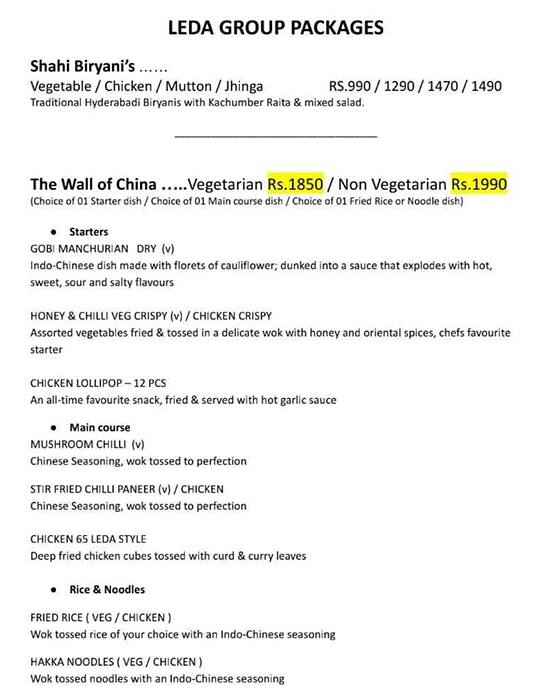 Menu at LEDA BPS Garden Restaurant, Margao