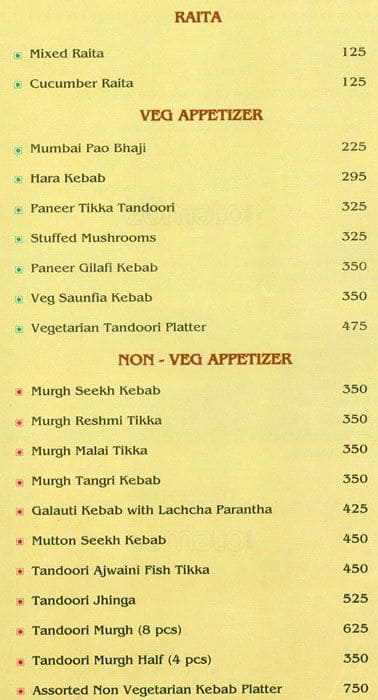 Menu at Indus Grill, New Delhi, M 44