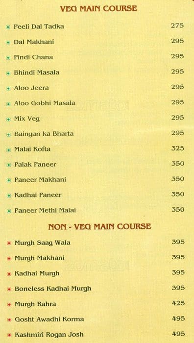 Menu at Indus Grill, New Delhi, M 44