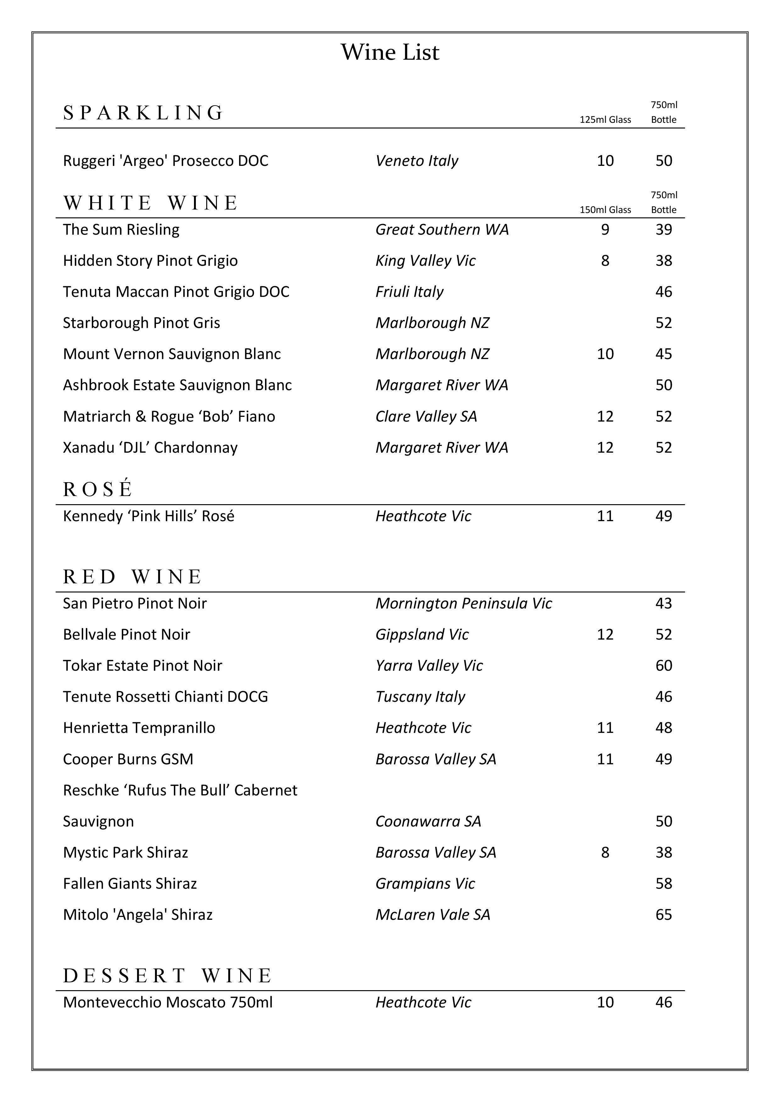 Menu at Gaylord Indian Restaurant, Melbourne