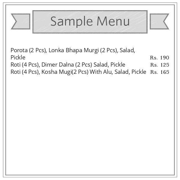 Menu of Ranna Baati, Tollygunge, Kolkata