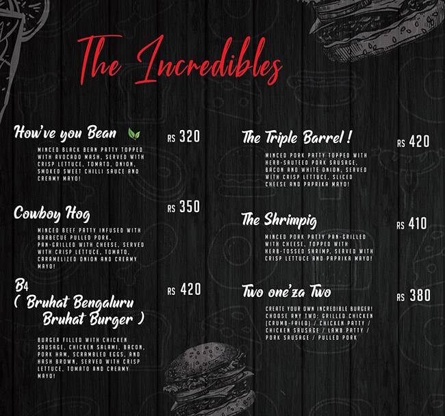 Menu at Burger Yard, Bengaluru, 28