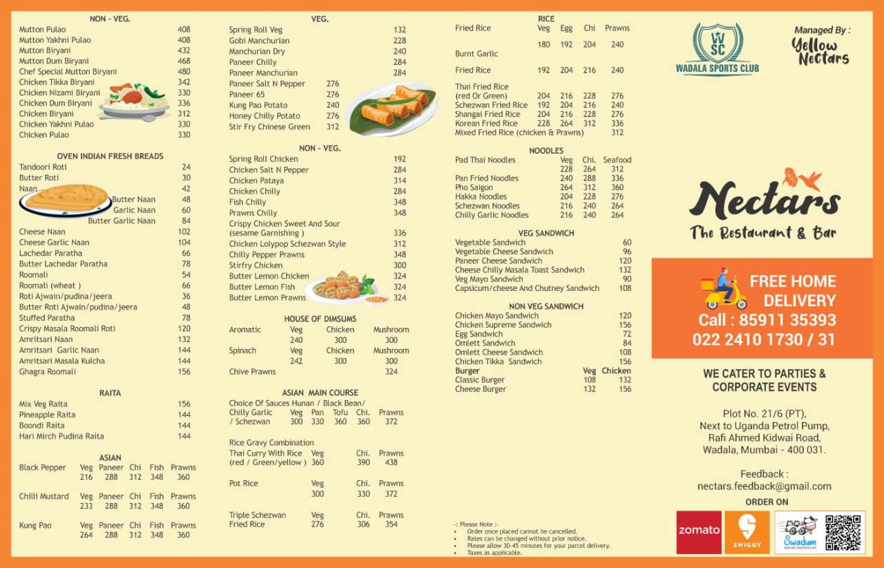 Menu at Nectars Restaurant & Bar, Mumbai