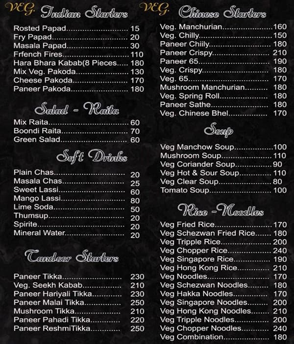 Menu of New Pangat Family Restaurant, Boisar, Mumbai