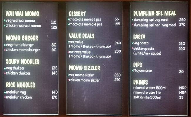 Menu at Dumpling Momo, Ranchi, Nucleus Food Court