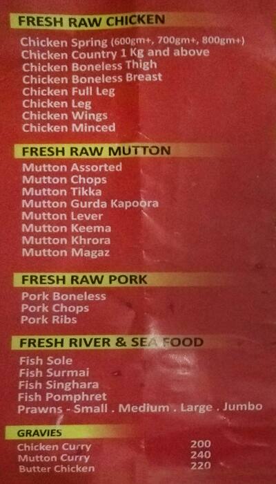 Sardar A Pure Meat Shop Menu, Menu for Sardar A Pure Meat Shop, Sector ...