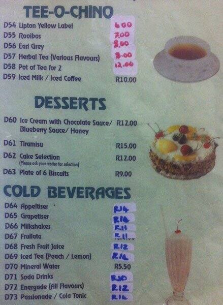Menu at Devine Bakery & Confectionery, Johannesburg