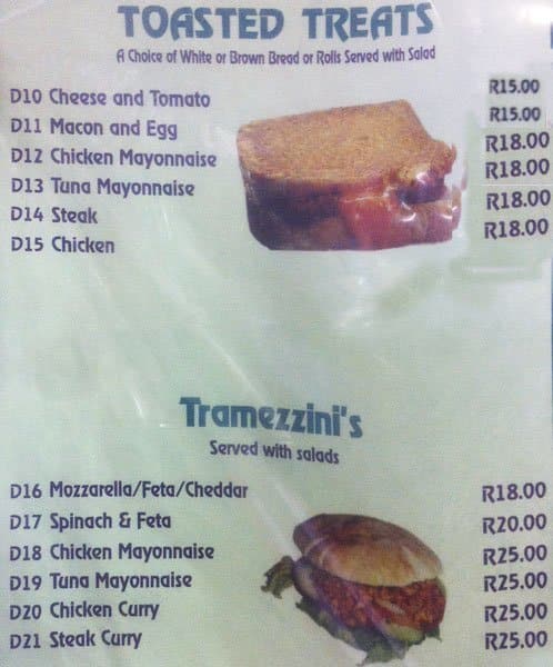 Menu at Devine Bakery & Confectionery, Johannesburg