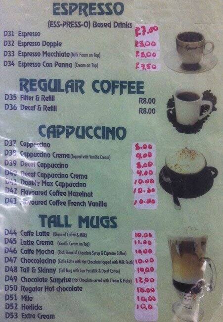 Menu at Devine Bakery & Confectionery, Johannesburg