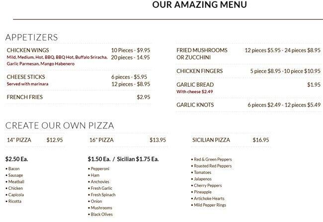 Menu at Submarinos restaurant, Glendale, W Northern Ave