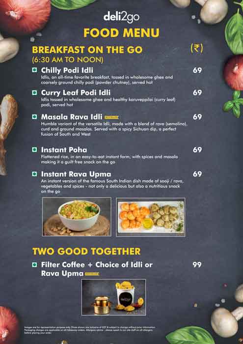 Menu of Deli2go, Kelambakkam, Chennai