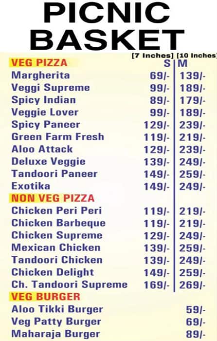 Menu of Pic-Nic Basket, Karve Nagar, Pune
