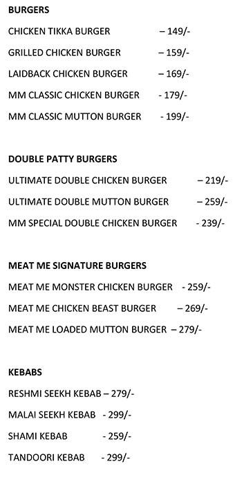 Menu of Meat Me, Wakad, Pune
