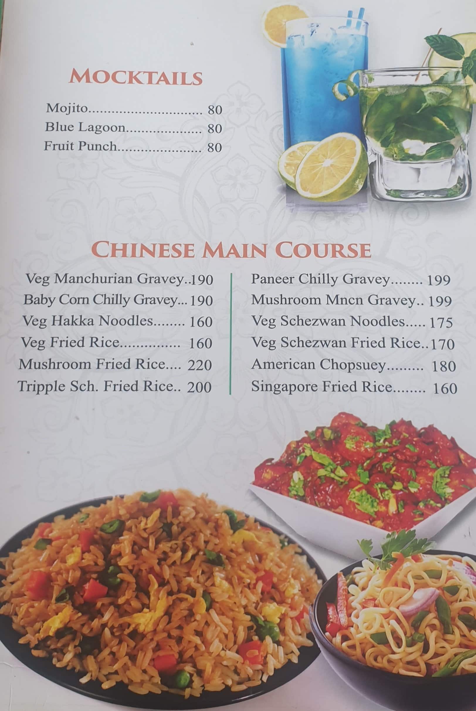 Menu of Hotel Sagar Plaza, Chakan, Pune