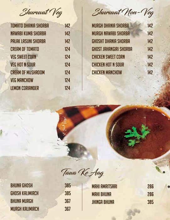 Menu of Mughal Mahal, Hinjawadi, Pune