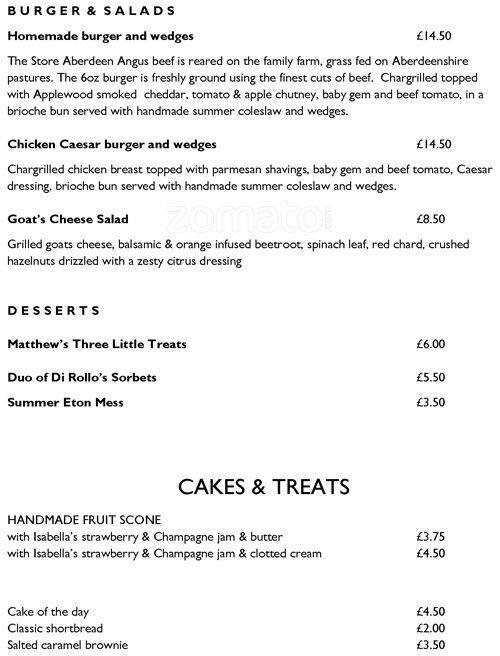 Menu at Colonnades at the Signet Library restaurant, Edinburgh