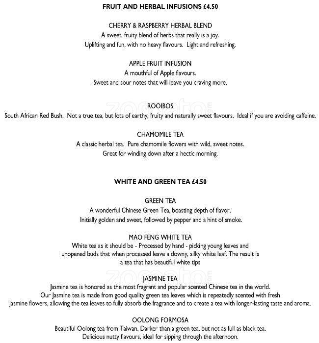 Menu at Colonnades at the Signet Library restaurant, Edinburgh