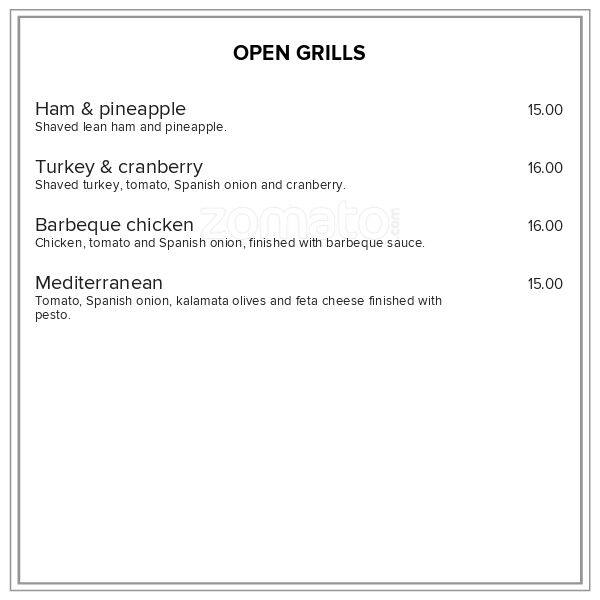 Menu at The Coffee Club, Tauranga, 10 Girven Road