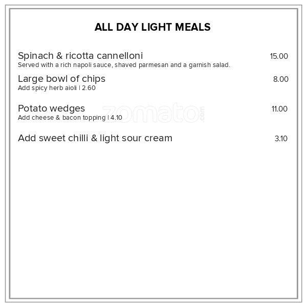 Menu at The Coffee Club, Tauranga, 10 Girven Road
