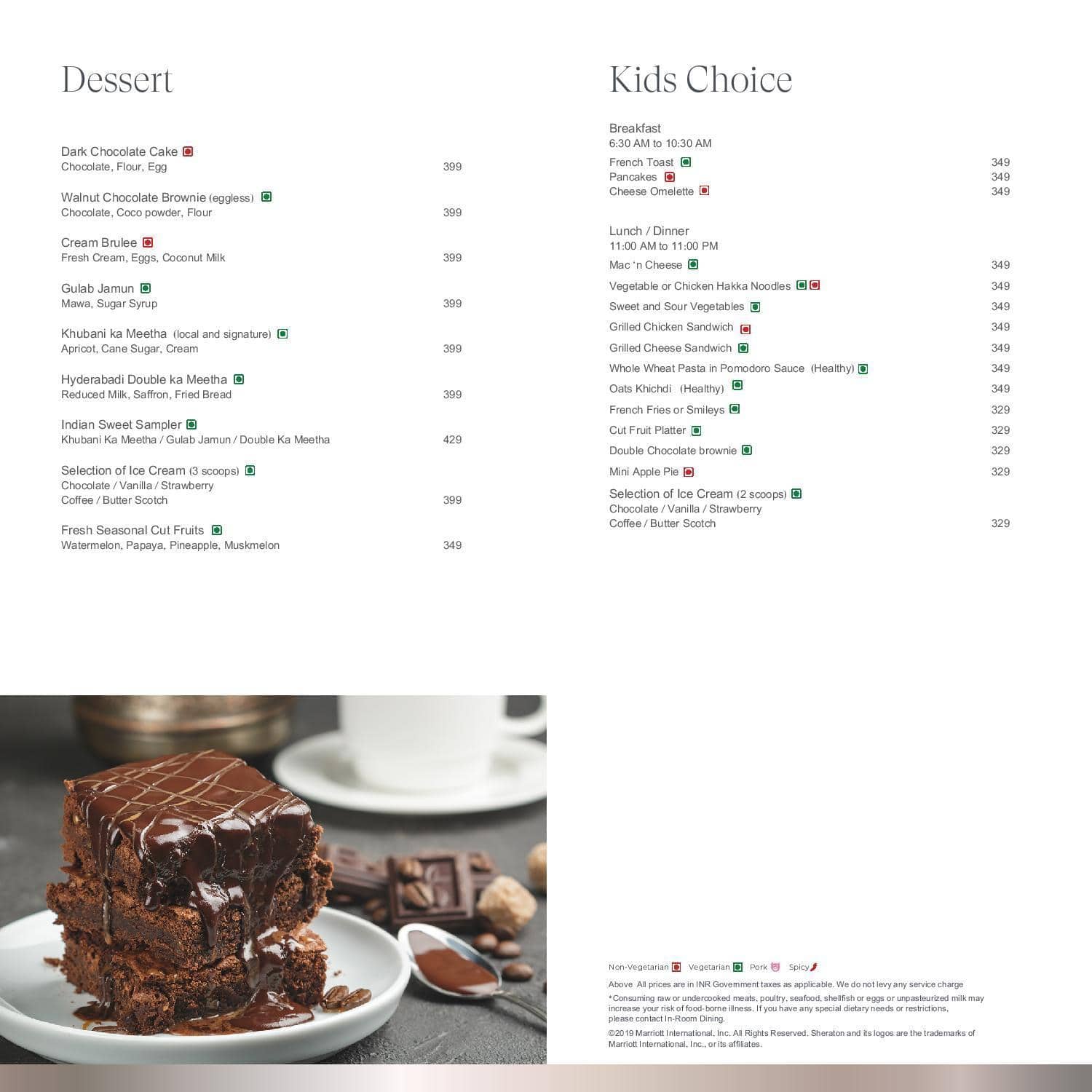 Menu at Feast - Sheraton, Hyderabad