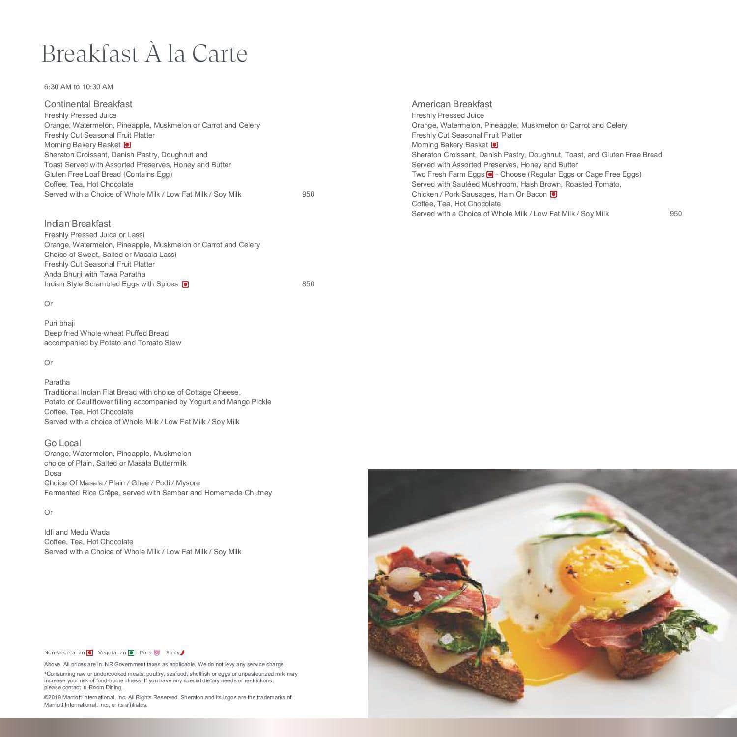 Menu at Feast - Sheraton, Hyderabad