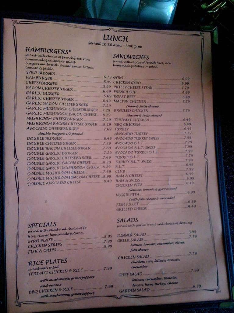 Menu at Cottonwood Heights Cafe, Salt Lake City, E Bengal Blvd