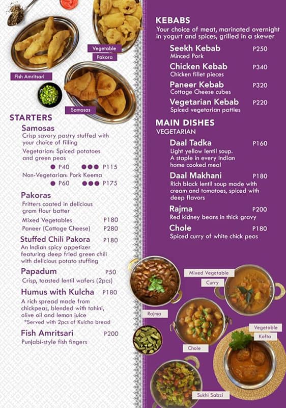 Menu at OM Indian Kitchen restaurant, Pasig, Grove Retail Row
