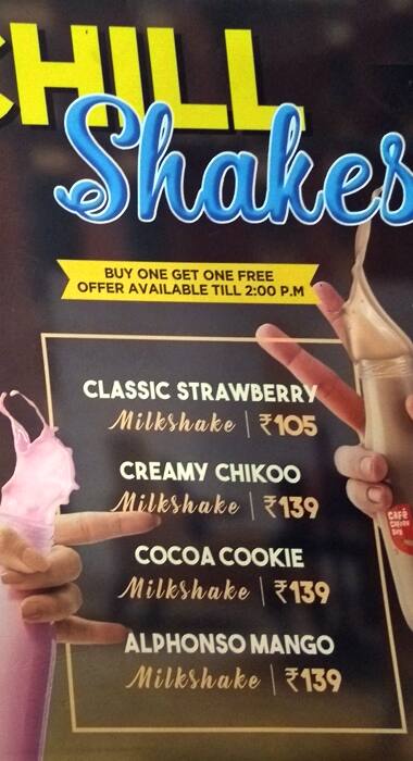 Menu at Cafe Coffee Day, Gurugram, Huda City Center Metro Station
