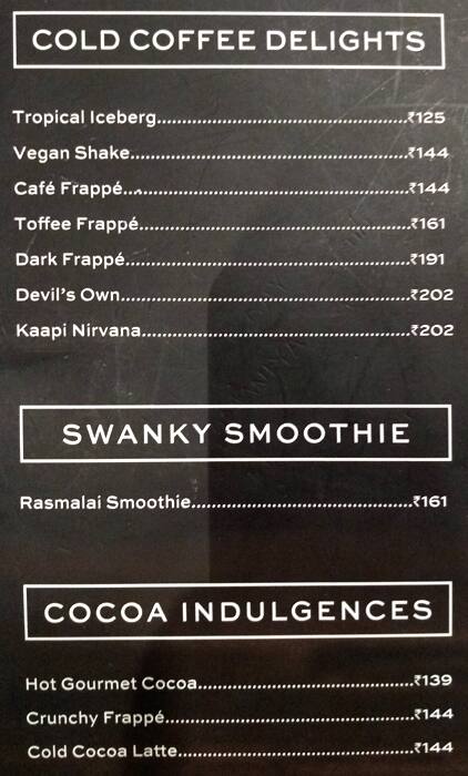 Menu at Cafe Coffee Day, Gurugram, Huda City Center Metro Station