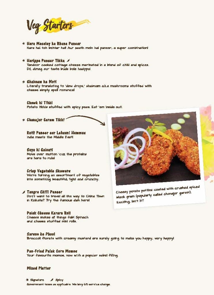 Menu of The Yellow Chilli, Ambalamukku, Trivandrum