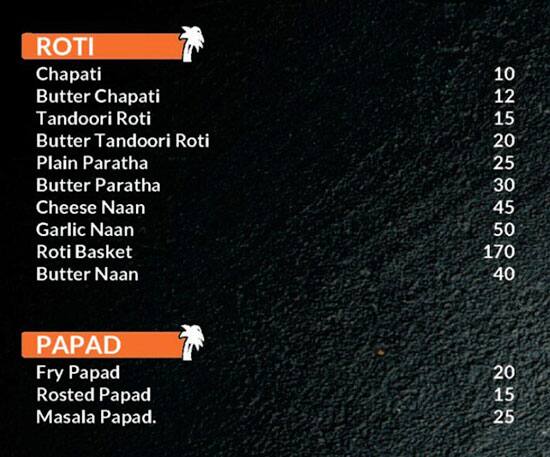 Menu at Bait Al Majlis, Ahmedabad