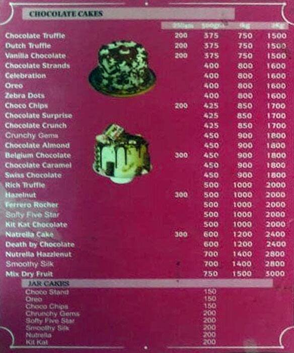 Menu of Cakes And Snacks, Kharghar, Navi Mumbai