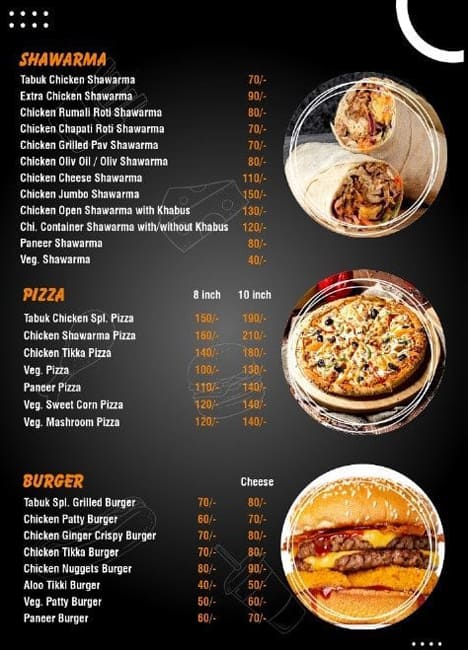 Menu of Tabuk Shawarma, Mira Road, Mumbai